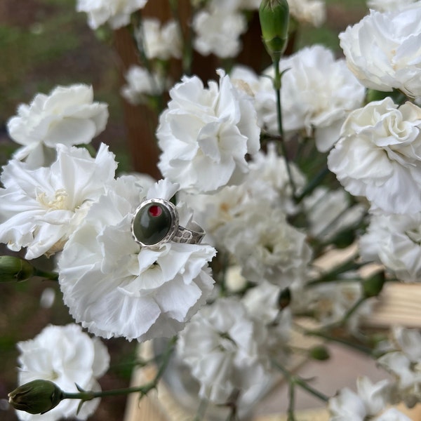 Silver Martini Ring | Olive Cocktail Ring | Hammered Silver Statement Ring - Etsy