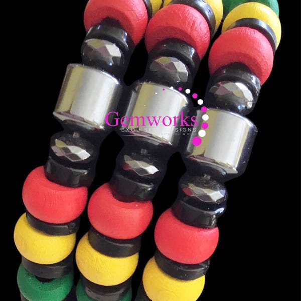 Irie Beads Rasta Reggae Red Green Black Yellow Heart Earrings - Etsy