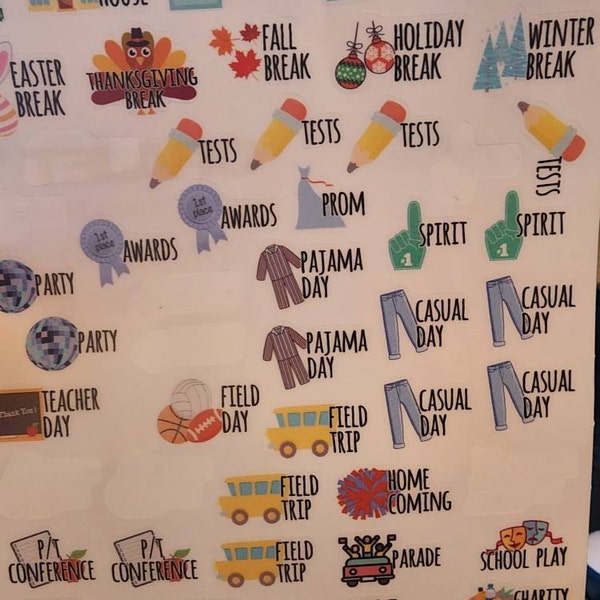 Days of the Week Planner Stickers, Highlighting Transparent and Matte ...