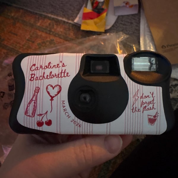 Coquette Wrap for Disposable Camera Bachelorette Party • Label Only ...