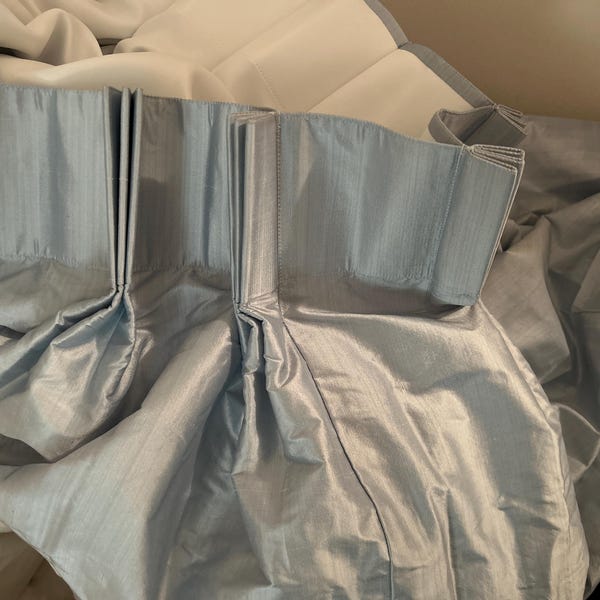 IHF Silk Dupioni Solid Textured Lined French Pleat Pleated Extra Wide ...