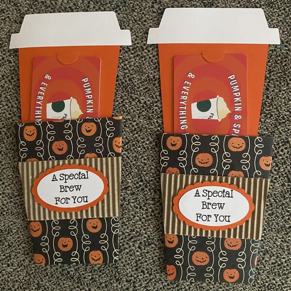 Coffee Cup Gift Card Holder, Halloween Gift Card Holder, Halloween Gift ...