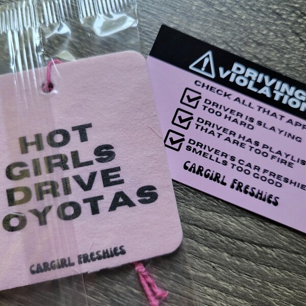 Pink "hot Girls Drive Vw's" Vanilla-scented Car Freshener | Pink ...
