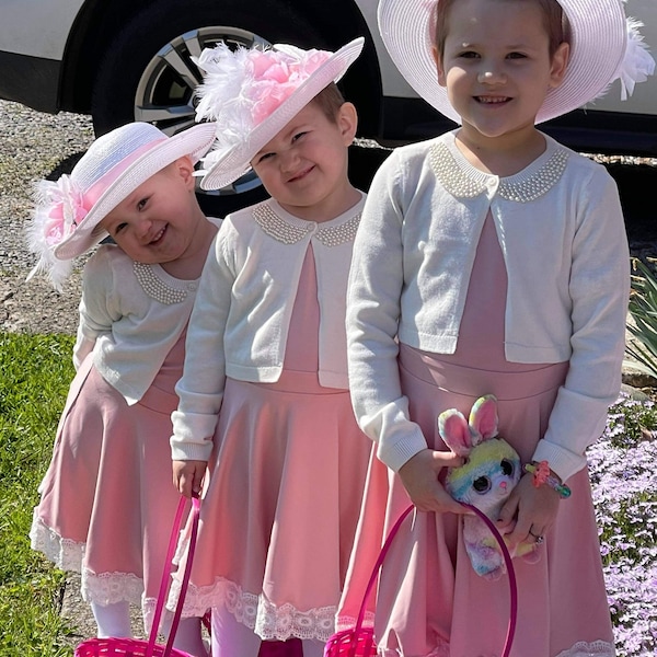 Little Girls Tea Hat - Easter Hat - Church Hat - Flower Girl Hat - Etsy
