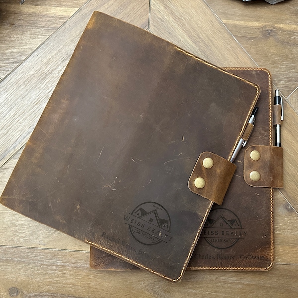 Rustic Leather Cover Case for 5 Five Star Spiral Notebooks Leather ...