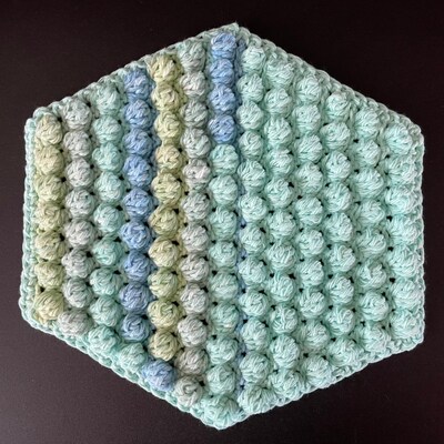 CROCHET PATTERN // Bobble Hexagon Trivet // Modern Trivet Pattern ...