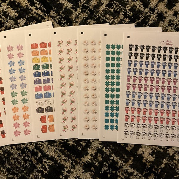 Red Apple Planner Stickers, Printed Stickers, Fruit Stickers, Food ...