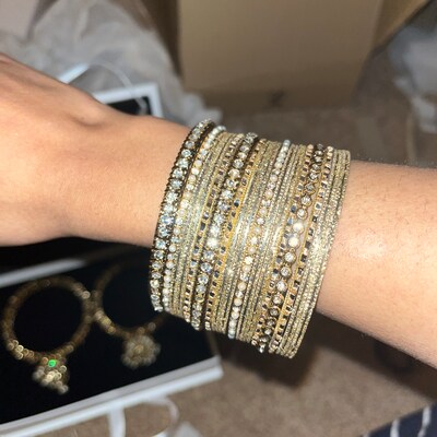 Silver Bangle Stack - Etsy