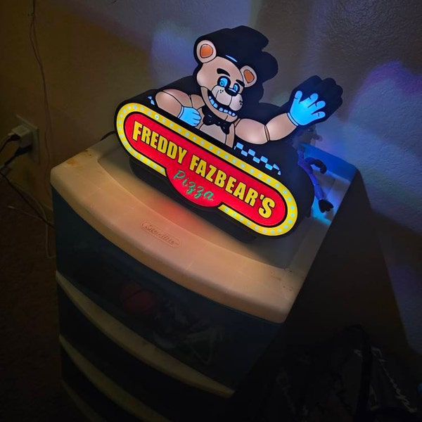 5 Nights at Freddy Fazbear FNAF LED Light Box - Etsy