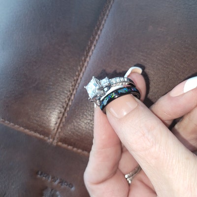 New Art Deco Style White Round Cut Moissanite With Blue Bugatti ...