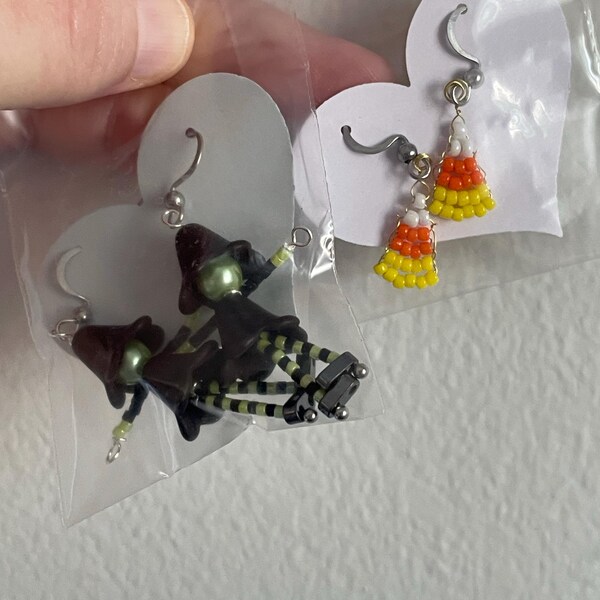 Halloween Beaded Witch in High Heels Sterling Silver or Stainless Steel ...