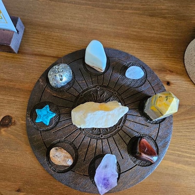 6 Apollo Wooden Crystal Grid Board, Sun Crystal Grid, Phoebus Apollo ...