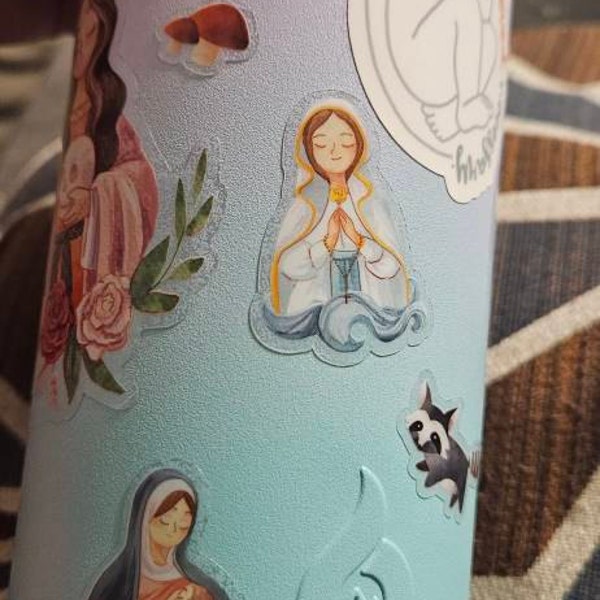 Our Lady Mini Vinyl Sticker Sheet, Catholic Stickers, Catholic Mom Gift ...