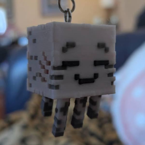 Happy Ghastling Keychain – 3D Printed Minecraft-inspired Ghast ...