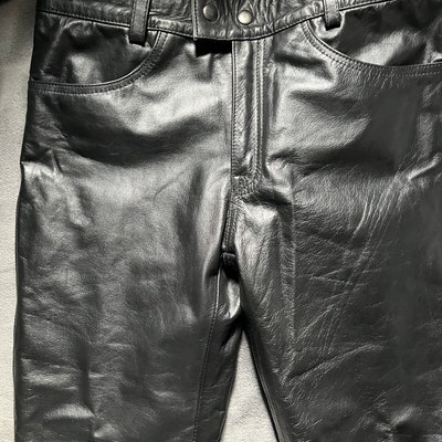 Genuine Sheep Skin Leather Pants Leather Jeans Black Pants Biker Pants ...