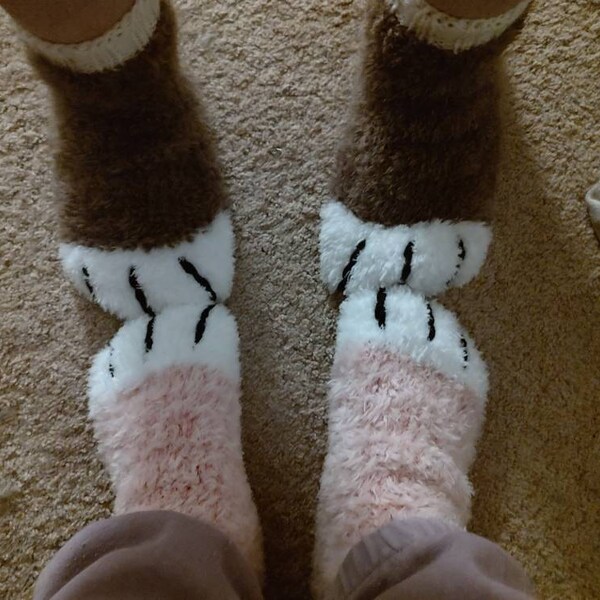 Slippers - Socks Paw Cat Bunny Paw Puppy Paw Fur Suit Socks - Etsy