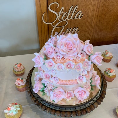 1 Edible ROSE Cake Topper Pieces Ready to Assemble 9 Roses, 20 Leaves ...