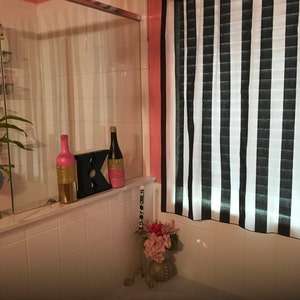 2 Inch Wide Stripes Cotton Curtain 58 Inch Wide / Window Décor | Etsy