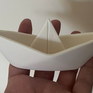 Ceramic Paper Boat, Grey Paper Boat Art Object, Good Luck Paper Boat ...
