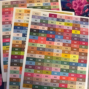 DMC Diamond Painting Labels, Color Coordinated DMC Stickers for Diamond ...