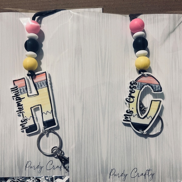 Personalized Teacher Lanyards, Custom Name Teacher Lanyard Pencil ...