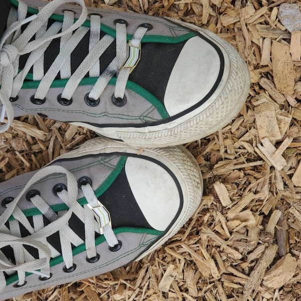 Agender Lace Locks — Subtle LGBT Pride Shoelace Enamel Badge Shoe Charm ...