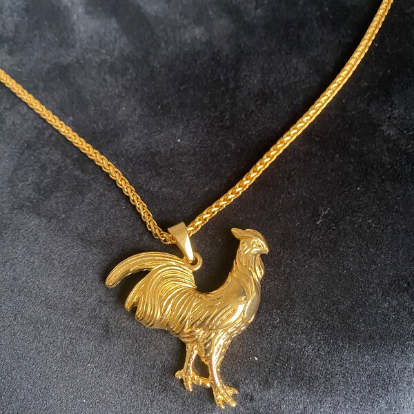 Golden Steel Rooster Pendant · Rooster Pendant · Rooster Necklace ...