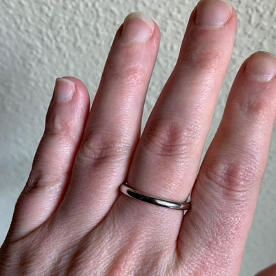 Band Full Round Ring Rounded Band 3 Mm Ring Silver Stacking Ring Thick ...