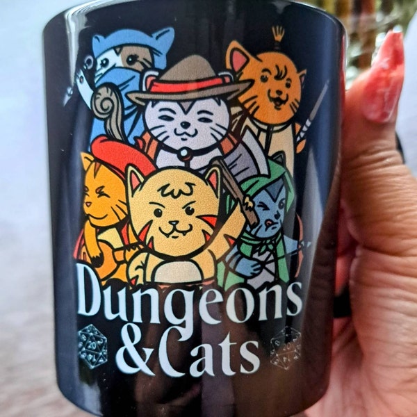 Dungeons and Cats Mug - Dnd Gift - Dungeons & Dragons - Gifts for Cat ...