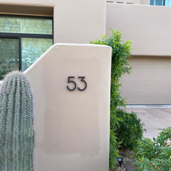 6 Inch House Numbers: Espresso Bronze Floating Metal Address Numbers - Etsy