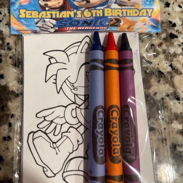 Sonic the Hedgehog Coloring Packs | Coloring Pages | Sonic Party Favors ...
