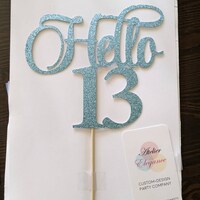 Hello 13 Cake Topper, 13th Birthday Cake Topper, 13th Birthday Party ...