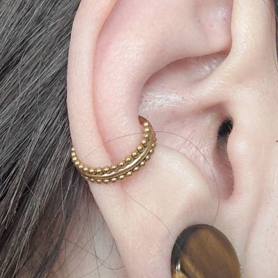 Triple Stack Conch Clicker, Double Beads With Smooth, G23 Titanium ...