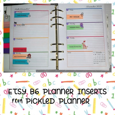 Editable Skinny Mini Bright Rainbow Undated, Horizontal Weekly Planner ...