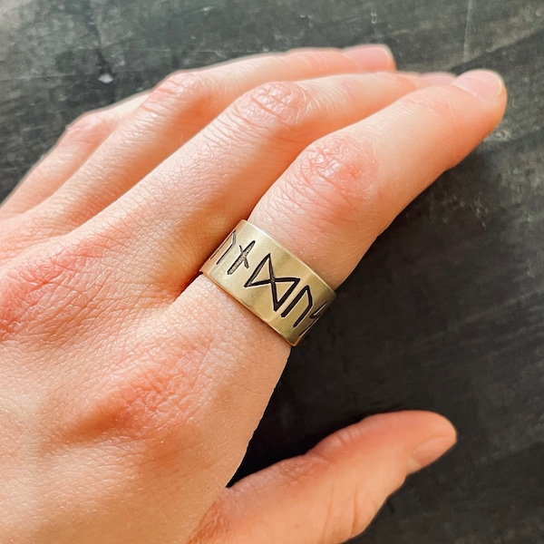 Silver Rune Ring - Viking Jewelry - Custom - Rune Ring - Women Viking ...