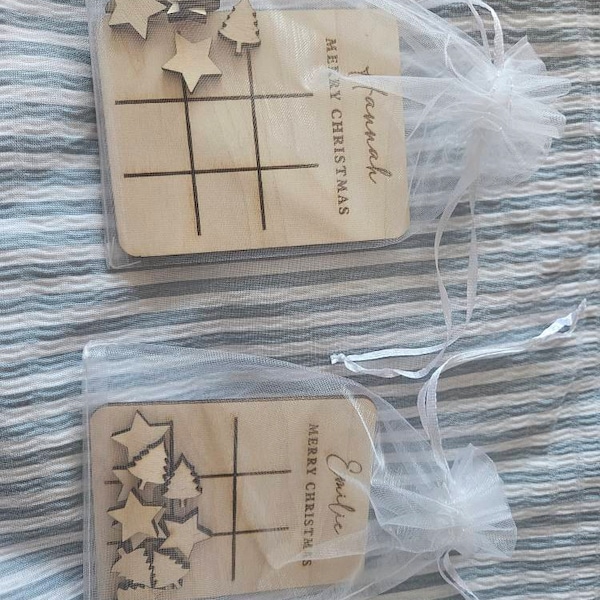 Personalised Christmas Favour Game / Noughts and Crosses / Table ...