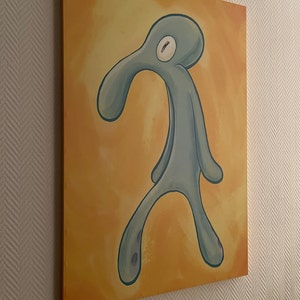 Squidward Painting Print, Abstract Wall Art, Squidward Canvas Poster ...