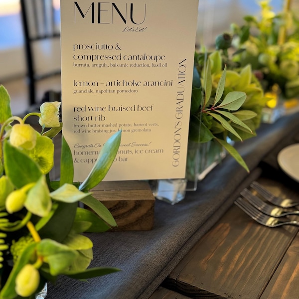 Wooden Table Top Display Menu Holder, Acrylic Sign Holder, Table Tent ...