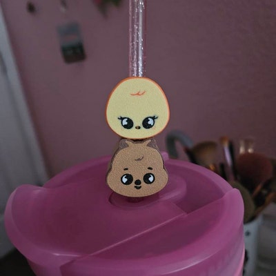 30 Oz Kpop Friends Floral Flip Straw Matte Stainless Steel Tumbler BTS ...