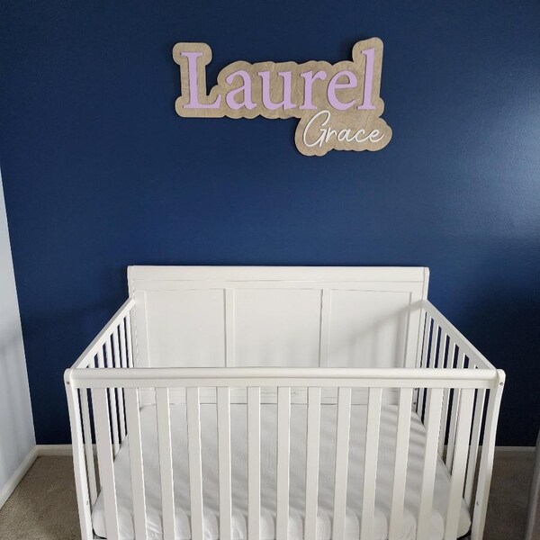 Large Custom Wood Name Sign, Nursery Name Sign, Boho Girl Name Sign ...