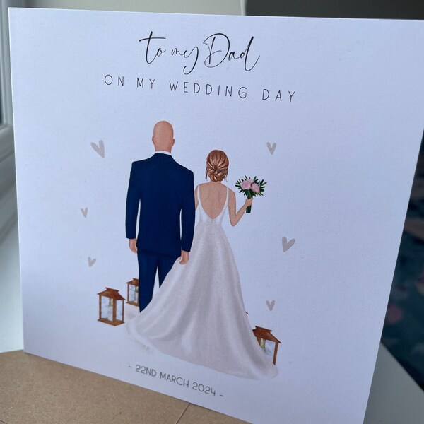 Personalised Father of the Bride Card - to My Dad Card - Wedding Dad ...