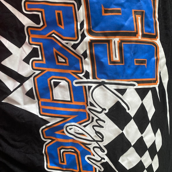 Bleached Blank Pocket Design/back Race Hooded Sweatshirt Checkered ...