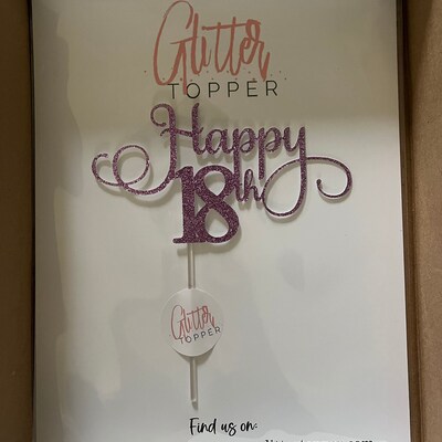 Eighteen Cake Topper, 18 Birthday Decorations, Girl Birthday Party ...