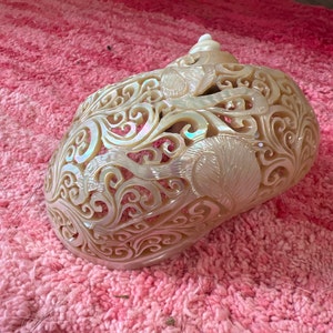 Hand Carved Pearl Mussels Shell Large Sizewith - Etsy