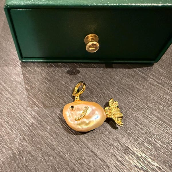 Handcrafted Freshwater Pearl Fish Pendant – Unique Baroque Pearls, Fish ...