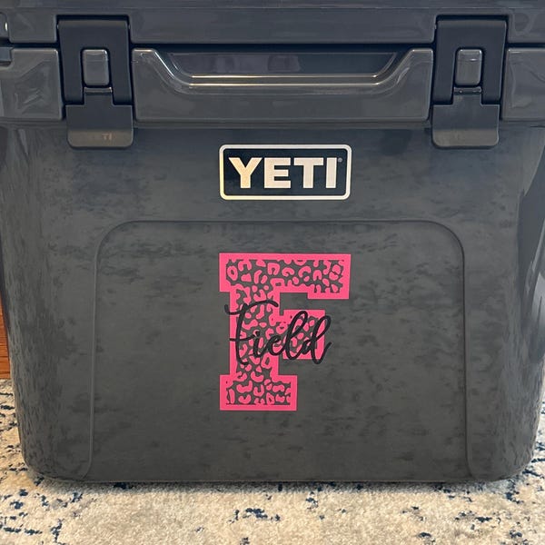 Custom Cheetah Monogram Decal Cooler Name Decals Yeti RTIC Boat RV ...