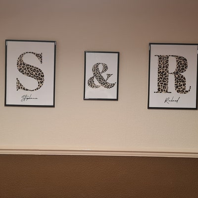 Leopard Initial Print, Initial Poster, Leopard Animal Wall Art ...