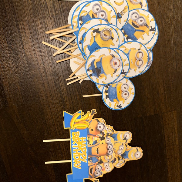 Print and Cut Mini on Cake Topper and 12 Cake Topper Instant Download ...