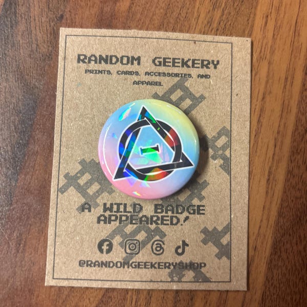Therian Pride Sparkly Pin Badge, Holographic Badge, Otherkin Accessory ...
