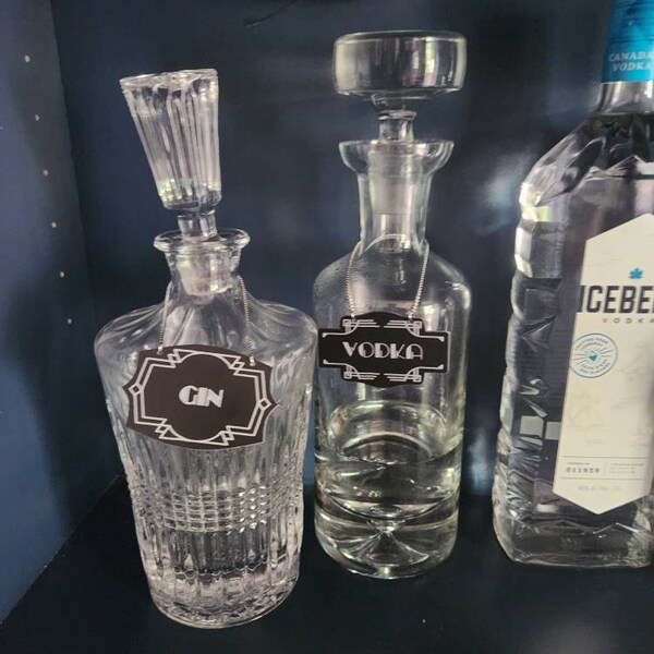 Vintage Style Decanter Tags: Custom Bar Signs, Home Decor - Etsy